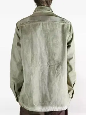 Rick Owens Flap-pocket Denim Shirt - Green