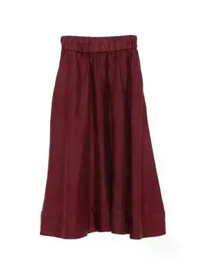 ROSSO 35 Elasticated Waist Midi Skirt - Red