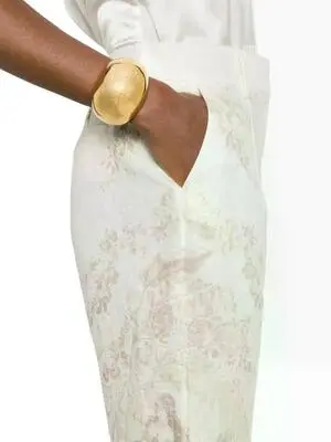 Zimmermann Cropped Floral-print Flared Trousers