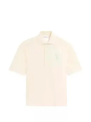 AMI Paris De Coeur Cotton Polo Shirt - Neutrals