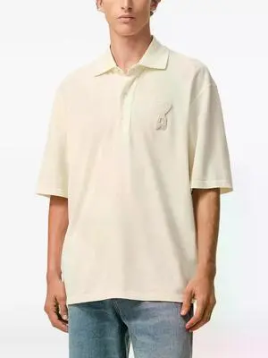 AMI Paris De Coeur Cotton Polo Shirt - Neutrals