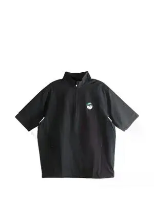 MALBON Zip Embroidered Short Sleeve High Neck T-shirt