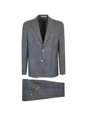 Eleventy Single-breasted Notched-lapel Blazer - Grey