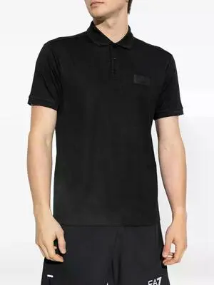 EA7 Button Logo Polo Shirt - Black
