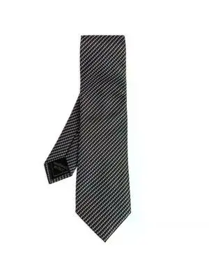 Brioni Patterned Silk Tie - Black