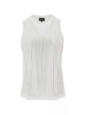 Emporio Armani Perforated Tank Top - White