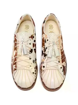 Adidas X Clot Edison Chen Superstar Cow-print Sneakers