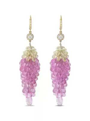 LB EXCLUSIVE Diamond And Sapphire Drop Earrings - Gold