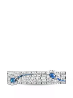 LB EXCLUSIVE Diamond And Sapphire Brooch - Silver
