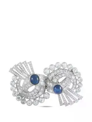 LB EXCLUSIVE Diamond And Sapphire Brooch - Silver
