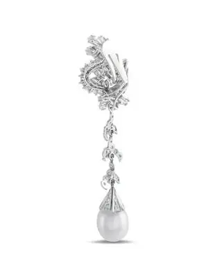 LB EXCLUSIVE Diamond And Pearl Drop Earrings