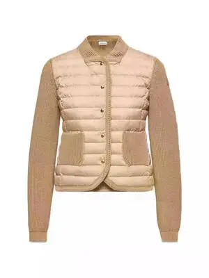 Moncler Panelled Padded Cardigan - Neutrals