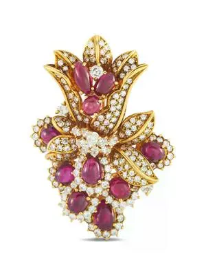 LB EXCLUSIVE Ruby And Diamond Brooch - Gold