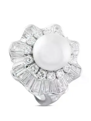LB EXCLUSIVE Diamond And Pearl Ring - Silver