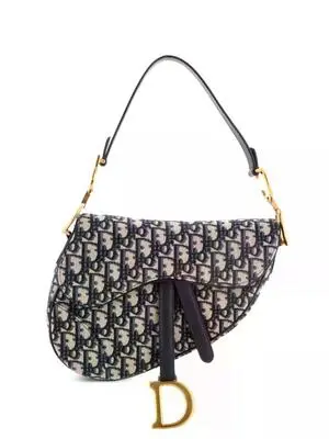 Dior Saddle Oblique Canvas Medium Shoulder Bag - Blue