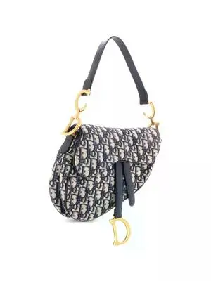 Dior Saddle Oblique Canvas Medium Shoulder Bag - Blue