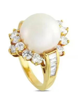 LB EXCLUSIVE Diamond And Pearl Ring - Gold