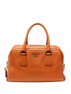 Prada Leather Handbag With Logo Lettering