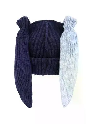 CHARLES JEFFREY Chunky Bunny Beanie Hat - Blue