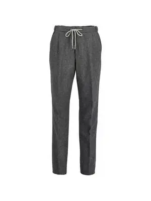 Vintage Drawstring-waist Wool Trousers