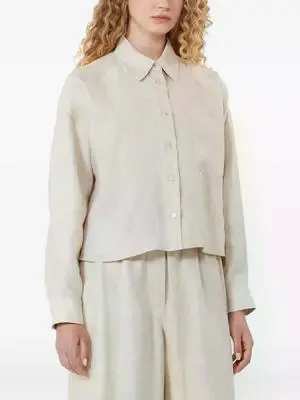 Max Mara Pocket-detail Linen Shirt - Neutrals