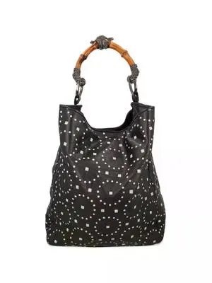 Gianfranco Ferre Printed Tote Bag With Bamboo Handle