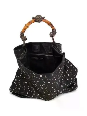 Gianfranco Ferre Printed Tote Bag With Bamboo Handle