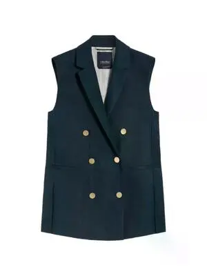 Max Mara Bird Double-breasted Gilet - Blue