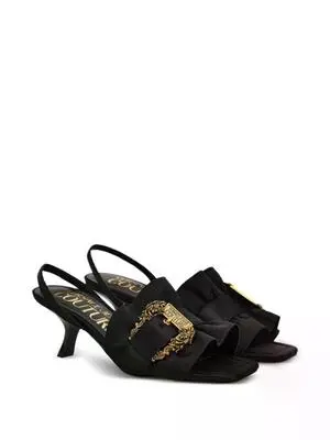 Versace Fondo Fiona Ruffled Sandals - Black