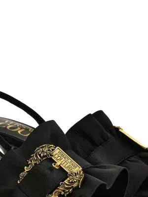 Versace Fondo Fiona Ruffled Sandals - Black