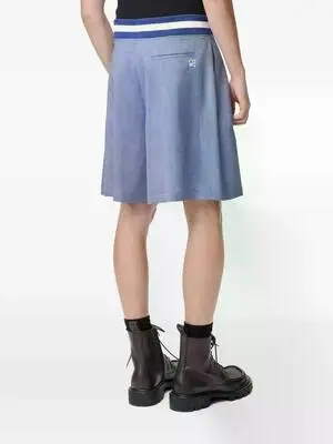 Loewe Logo-embroidered Striped-waist Shorts