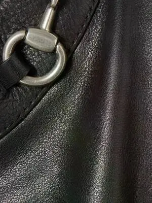 Gucci Horsebit-detail Leather Biker Jacket - Black