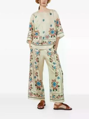 Max Mara Printed Wide Leg Trousers