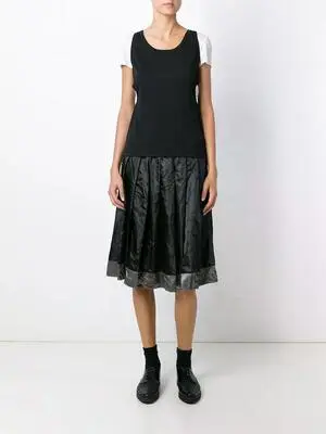 Comme Des Garçons Pleated Two-tone Skirt
