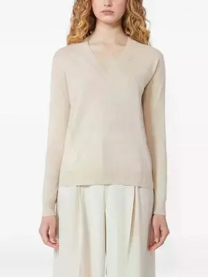 Max Mara V-neck Sweater With Ribbed Hem