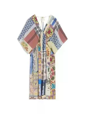 Max Mara Chine Floral-patchwork Midi Dress