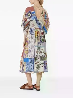 Max Mara Chine Floral-patchwork Midi Dress