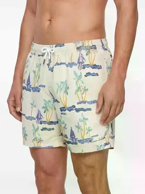 Maison Labiche Printed Swim Shorts - Neutrals