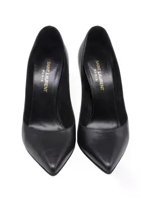 Saint Laurent Anja Pointed-toe Leather Pumps