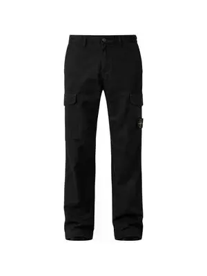 Stone Island Logo-patch Cargo Trousers - Black