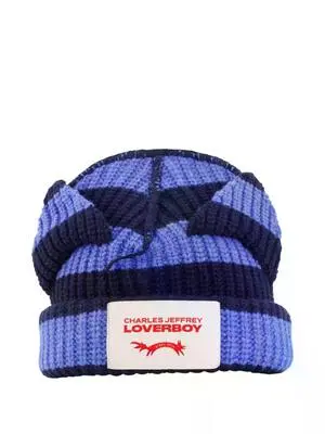 CHARLES JEFFREY Chunky Ears Beanie Hat - Blue