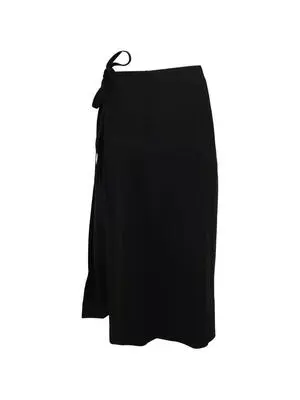Theory Pleated Wrap Midi Skirt - Black