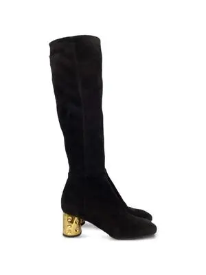 LOUIS VUITTON Over-the-knee Suede Boots - Black