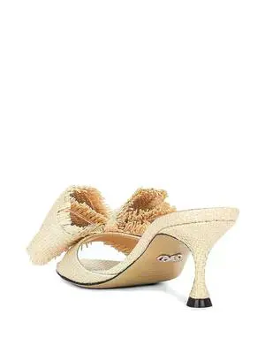Mach & Mach Fringed Raffia Sandals