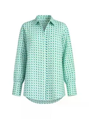 Seafolly Geometric Print Button-down Shirt
