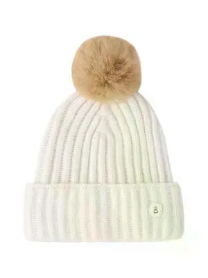 Bogner Ranya Ribbed Pompom Beanie Hat - Neutrals