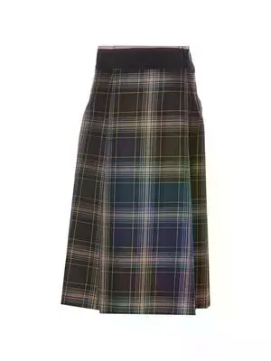 Fendi Plaid Pattern Midi Skirt