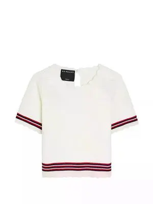B.B. WALACE Striped-trim T-shirt