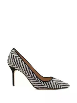 Manolo Blahnik Bb Pointed-toe Raffia Pumps