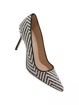 Manolo Blahnik Bb Pointed-toe Raffia Pumps